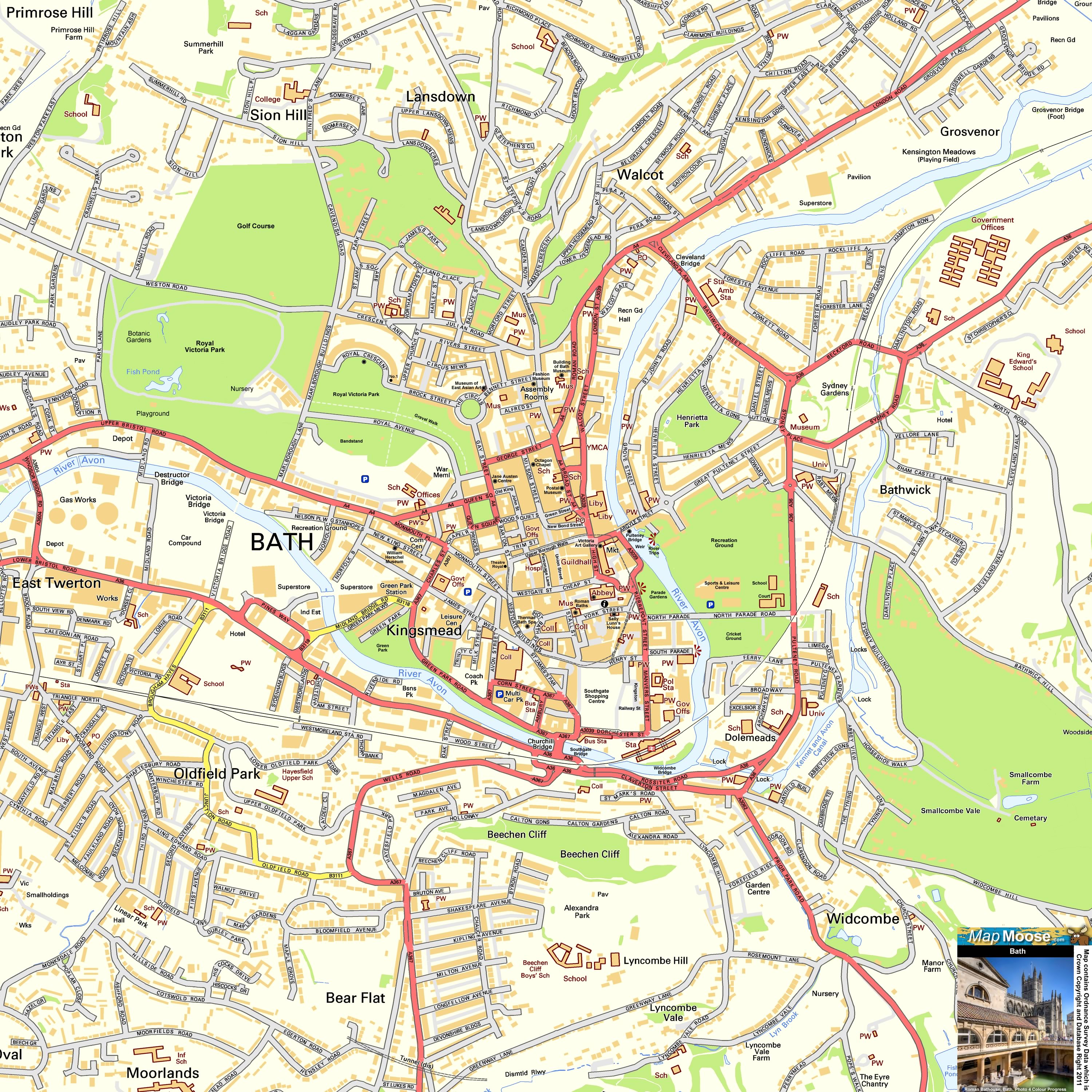 Bath Offline Street Map Including The Roman Baths Abbey Royal Bath Offline Street Map Including The Roman Baths Abbey Royal